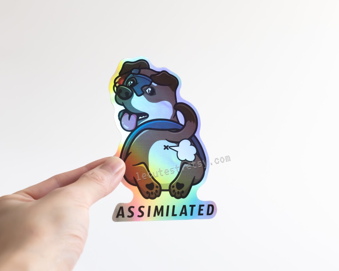 Holographic Assimilated Borg Dog Sticker, Star Trek Bumper Sticker, Dog ...