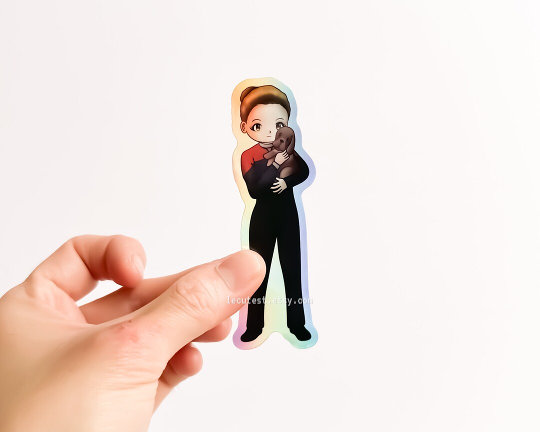 Holographic Janeway Puppy Sticker, Janeway Star Trek Sticker, Janeway Q ...