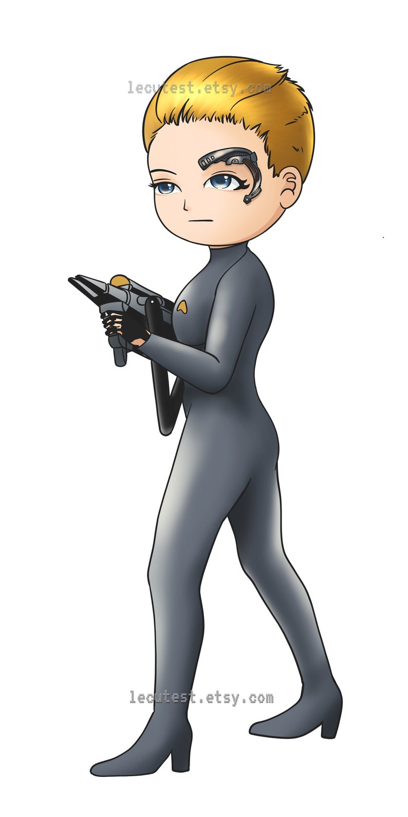 7 of 9 Gun Sticker, Cute Star Trek Borg Sticker, 7 of 9 Vinyl Decal ...