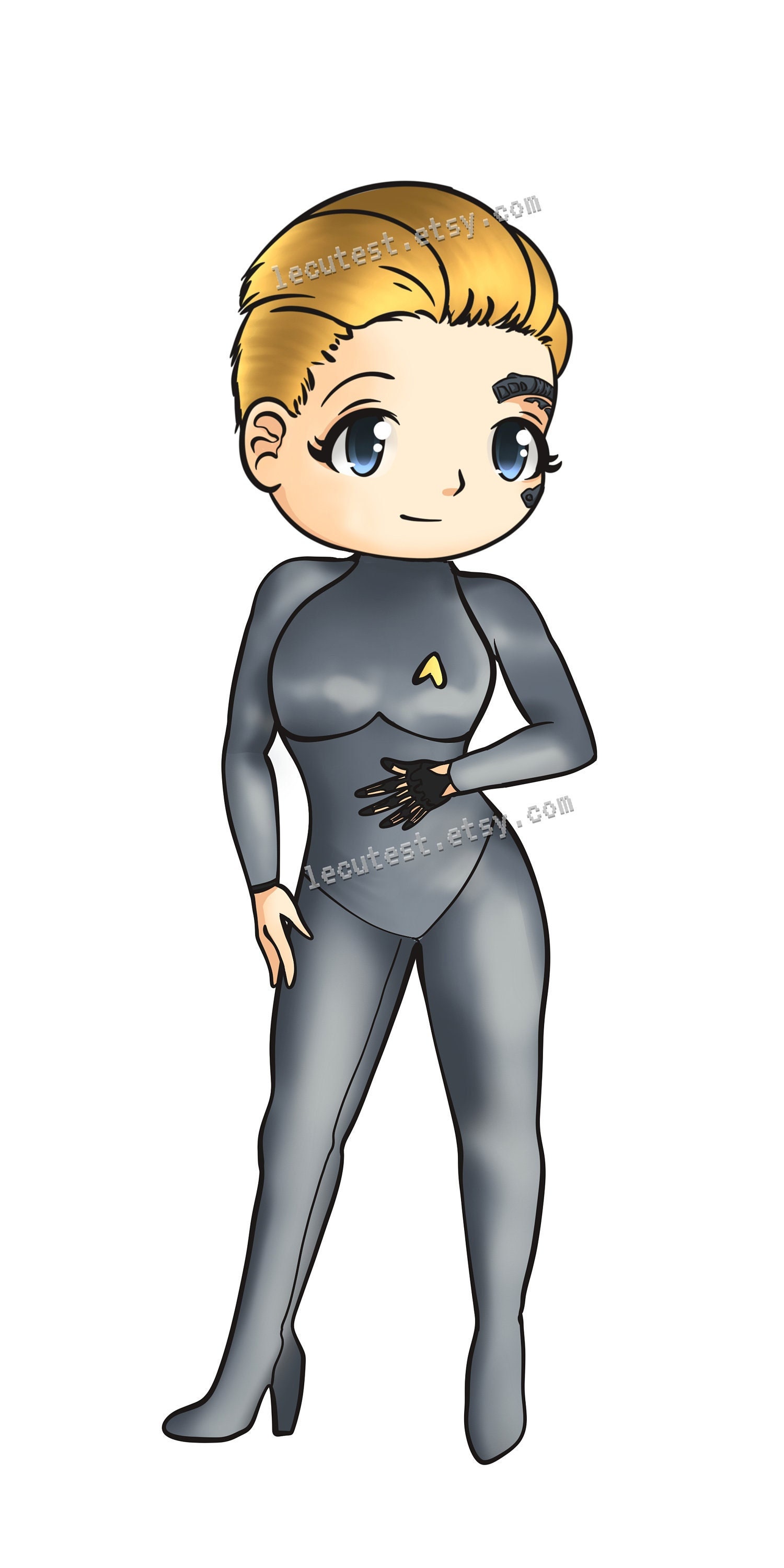 Seven of Nine Sticker, Cute Star Trek Borg Sticker, 7 of 9 Vinyl Decal ...