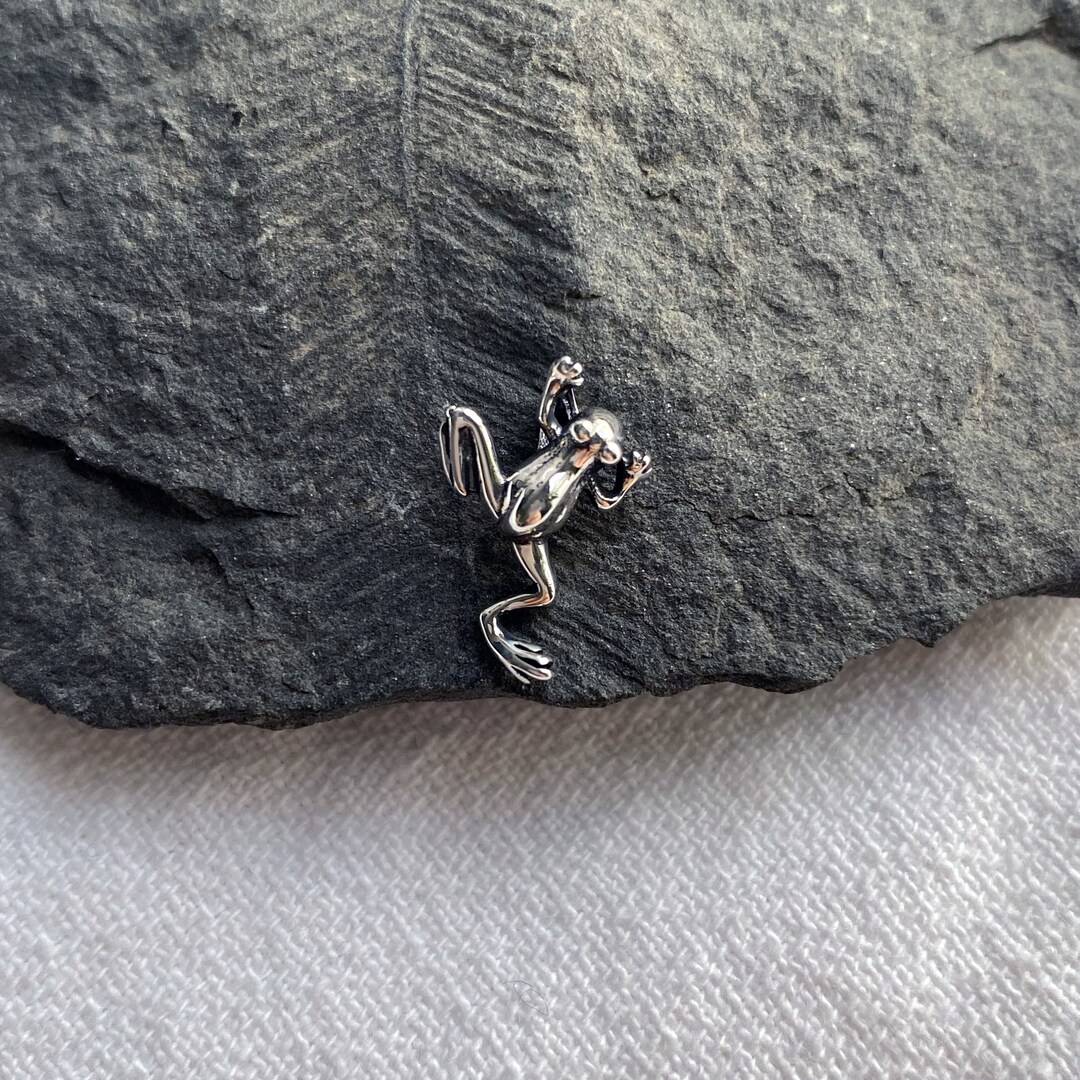 925 Sterling Silver Fine Frog Pendant - Etsy