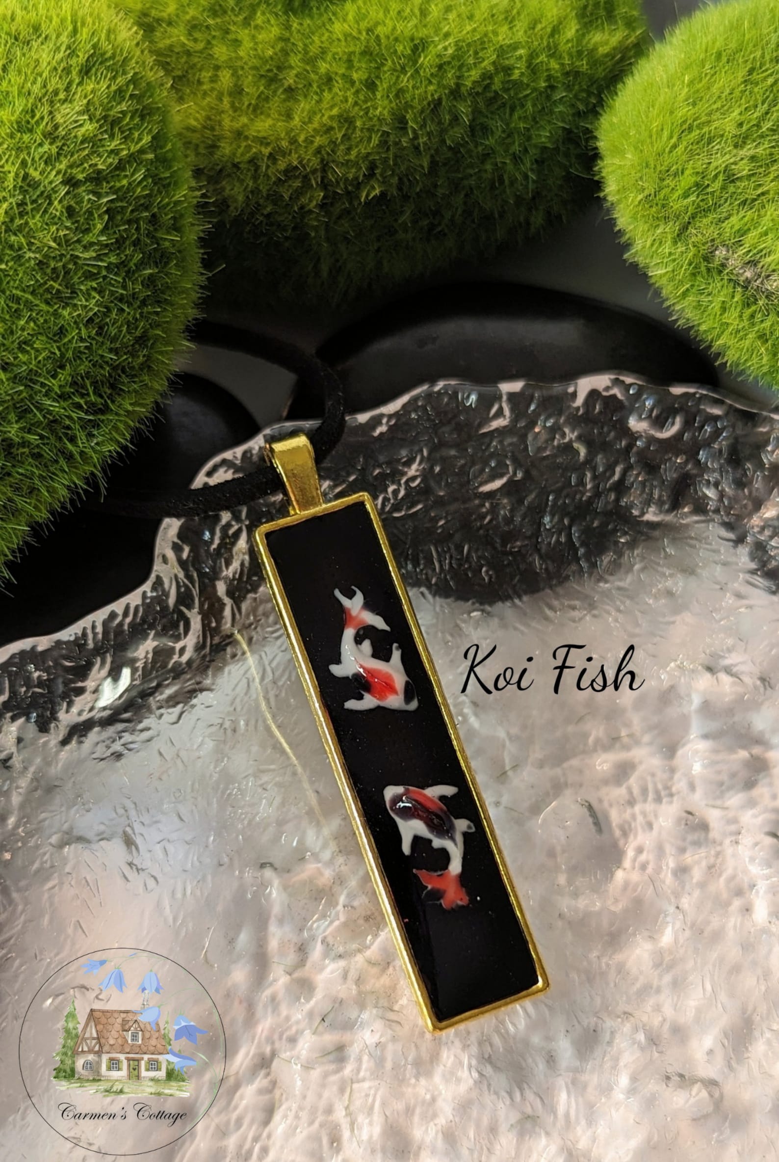 Japanese Style Resin Kitsune Fox Dragon Koi Fish Cherry Blossom Sakura ...