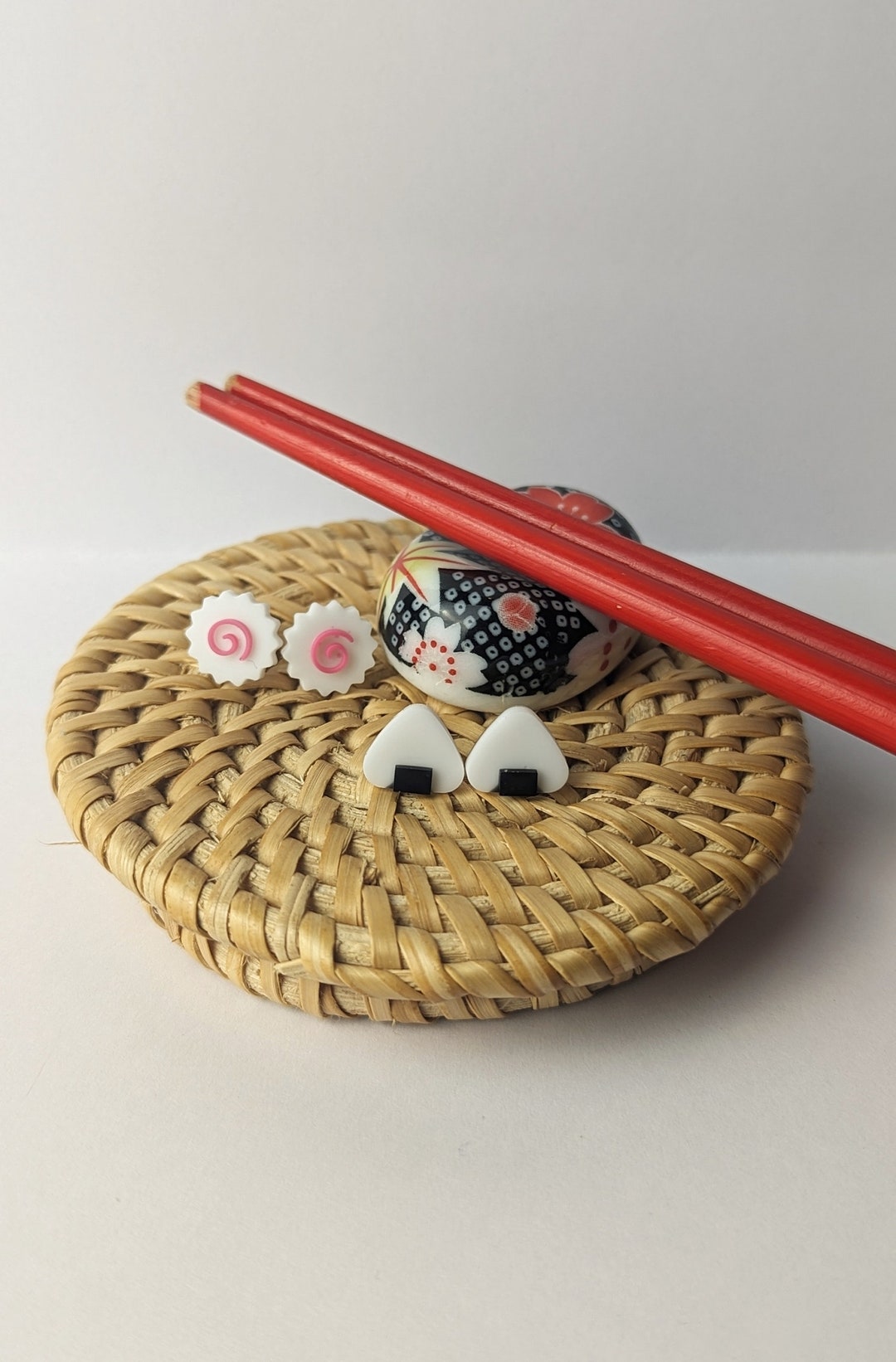 Cute Naruto Fish Cake and Onigiri Rice Ball Kawaii Stud Earrings - Etsy