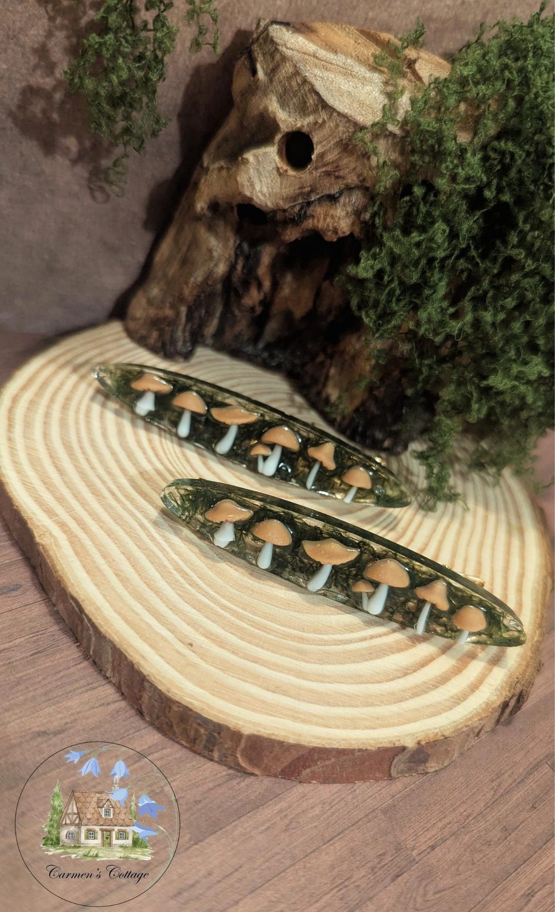 Brown Mushroom Moss Witch Cottage Fairy Hair Clip - Etsy