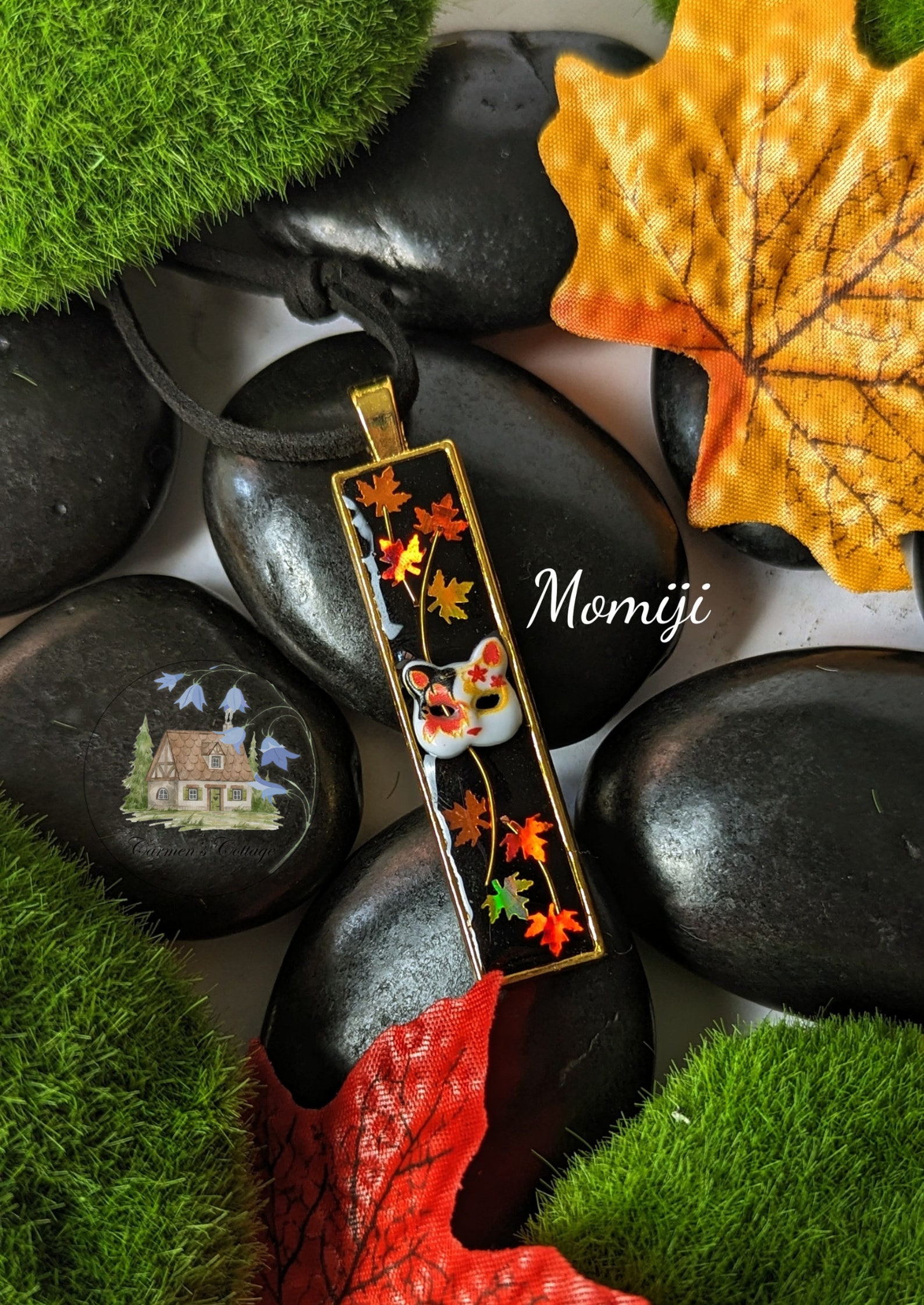 Japanese Style Resin Kitsune Fox Dragon Koi Fish Cherry Blossom Sakura ...