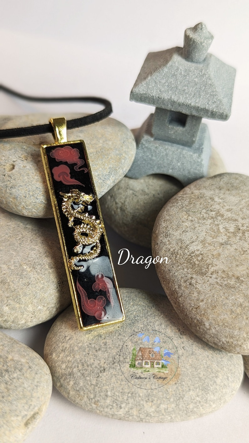 Japanese Style Resin Kitsune Fox Dragon Koi Fish Cherry Blossom Sakura ...