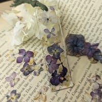 Hydrangea Pressed Flower Floral Handmade Bookmark - Etsy