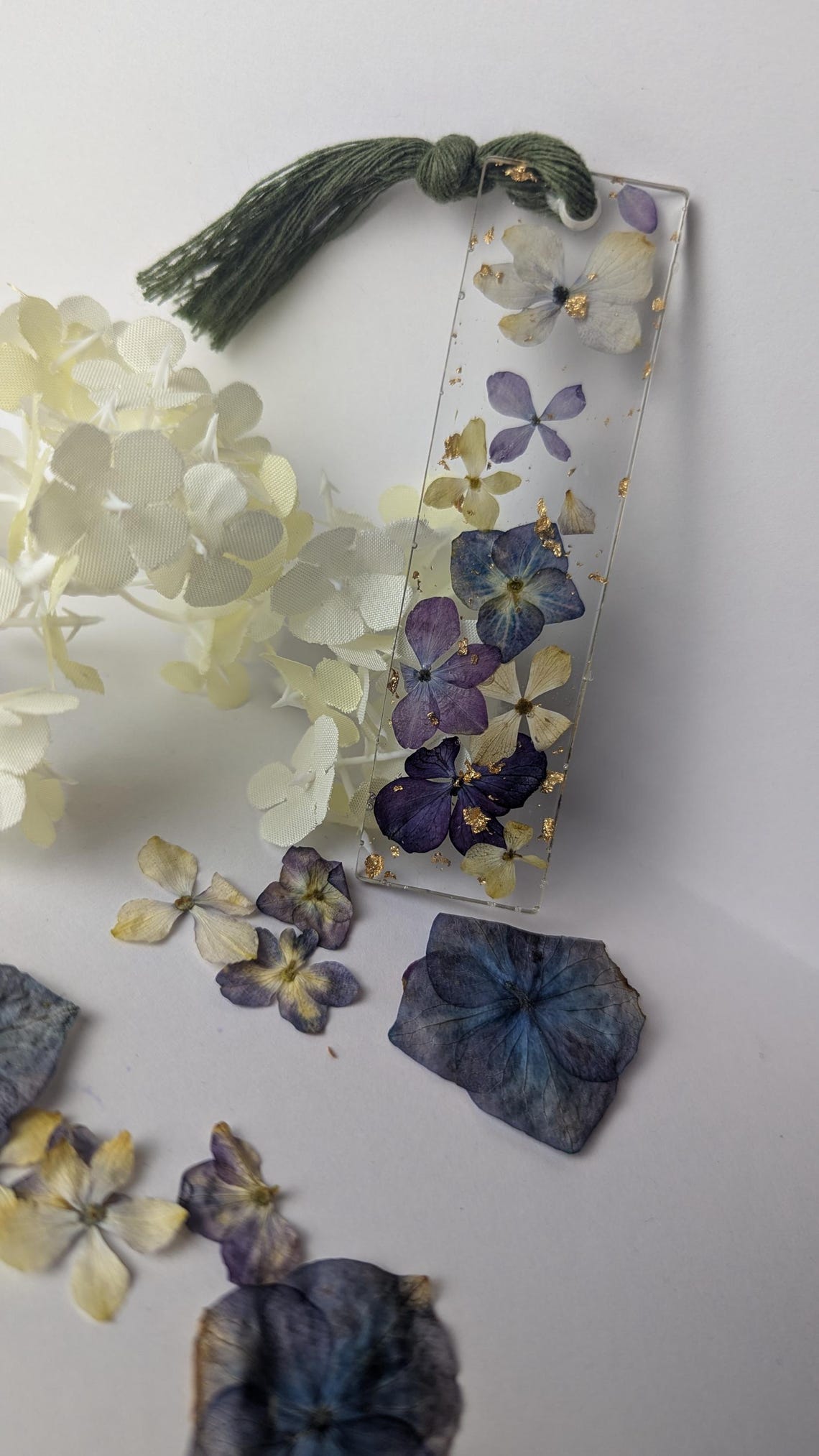 Hydrangea Pressed Flower Floral Handmade Bookmark - Etsy