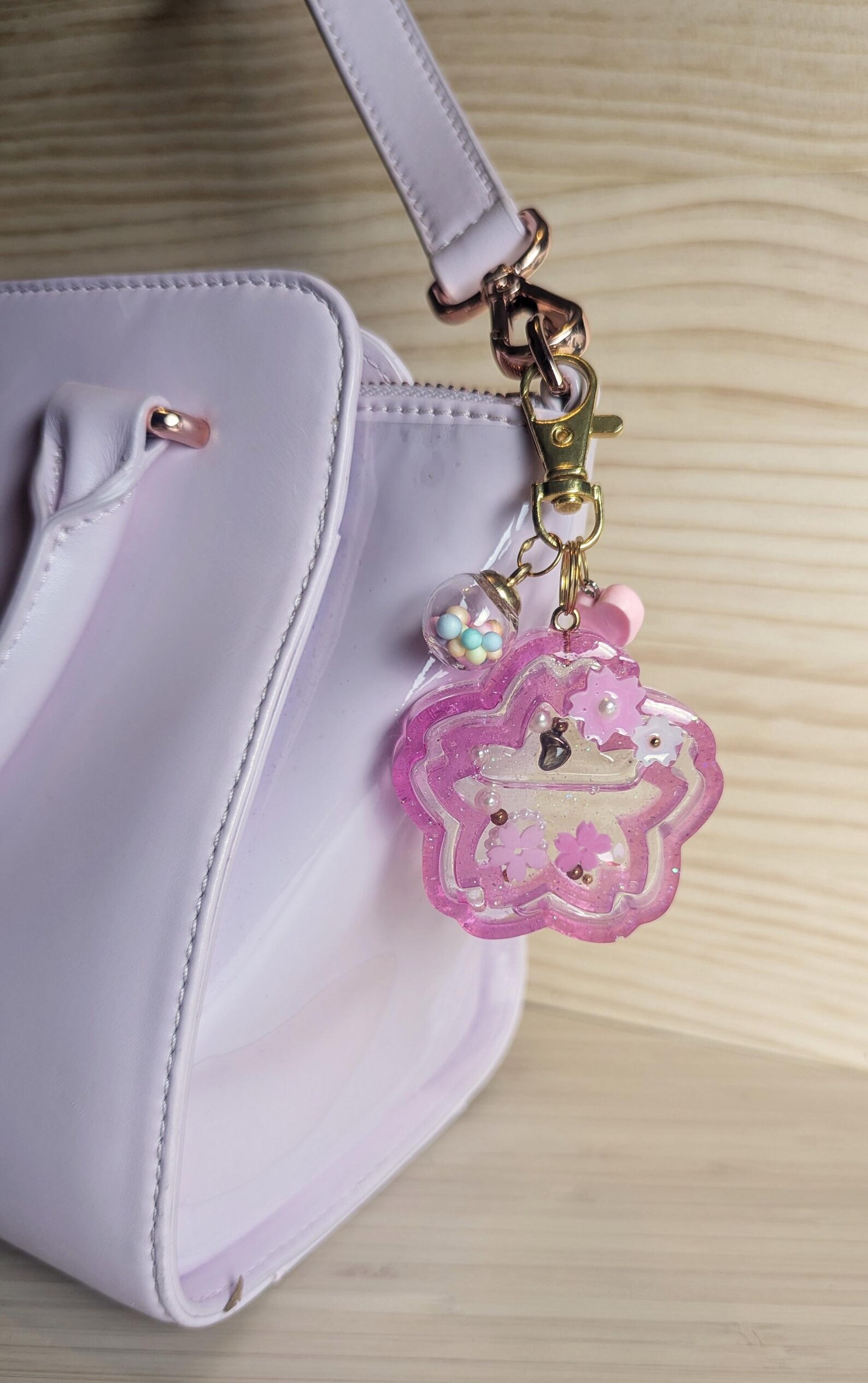 Cherry Blossom Kawaii Flower Shaker Keyring Bagcharm Accessory - Etsy