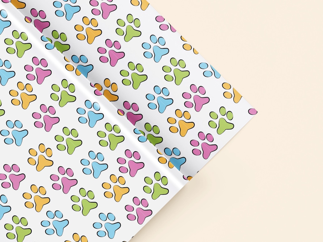 Dog Paw Print Wrapping Paper - Etsy