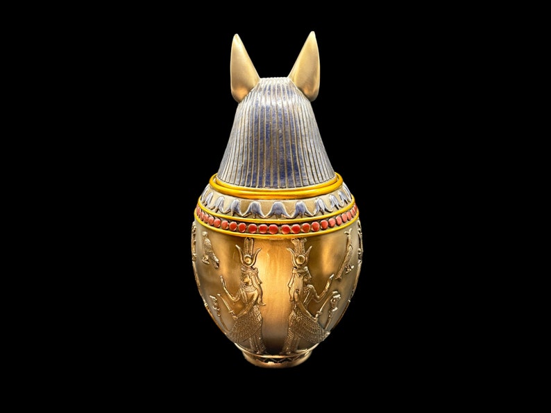 Anubis Urn: Ancient Egyptian God of the Dead, Handcrafted Canonic Jar ...