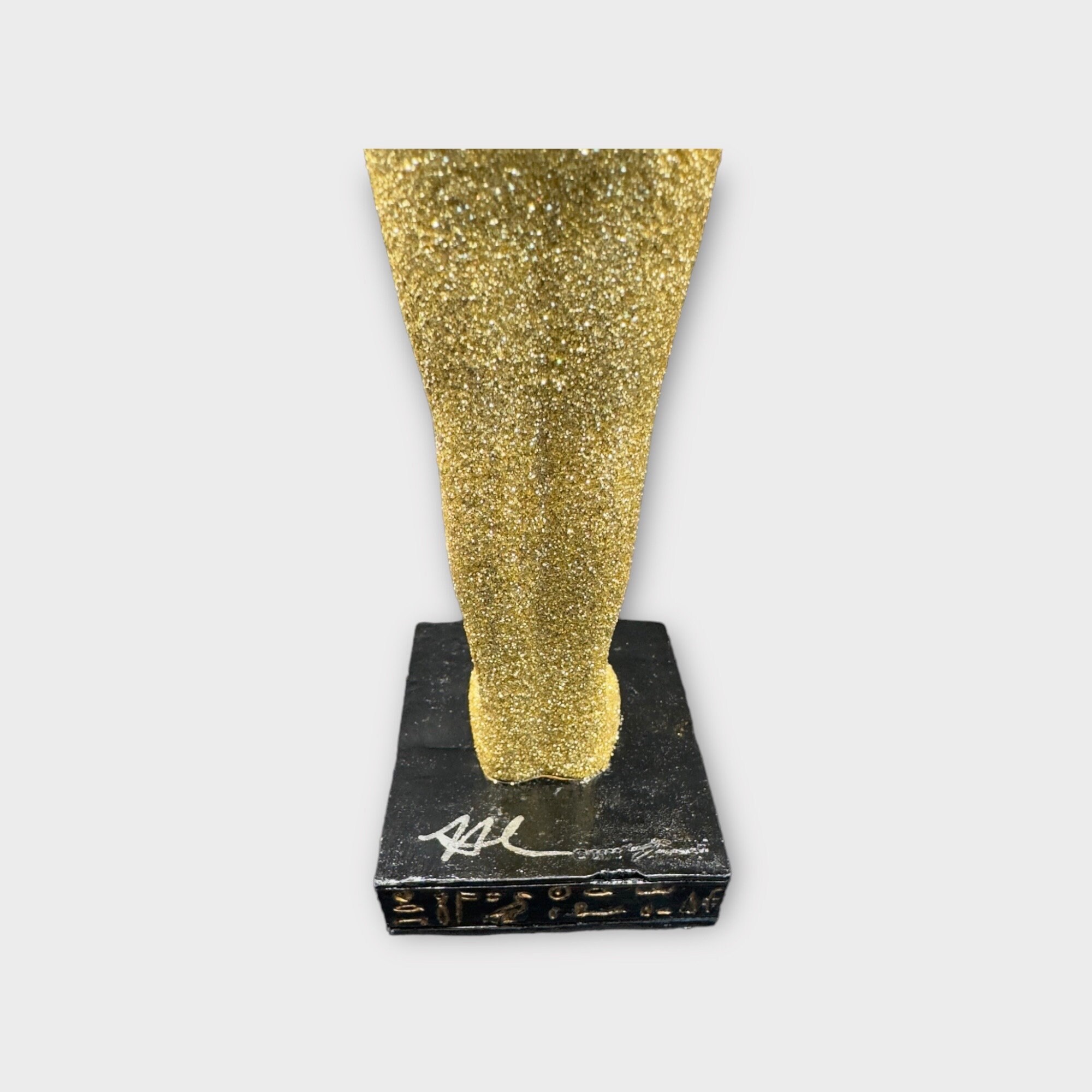 Egyptian Goddess Khonsu Statue With Glass Crystals & Holographic Gold ...
