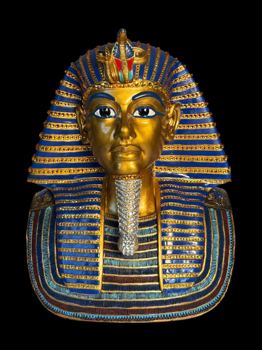 Veronese King Tut Bust: 1999 Custom Crystal Embellished Art, 3,330 ...
