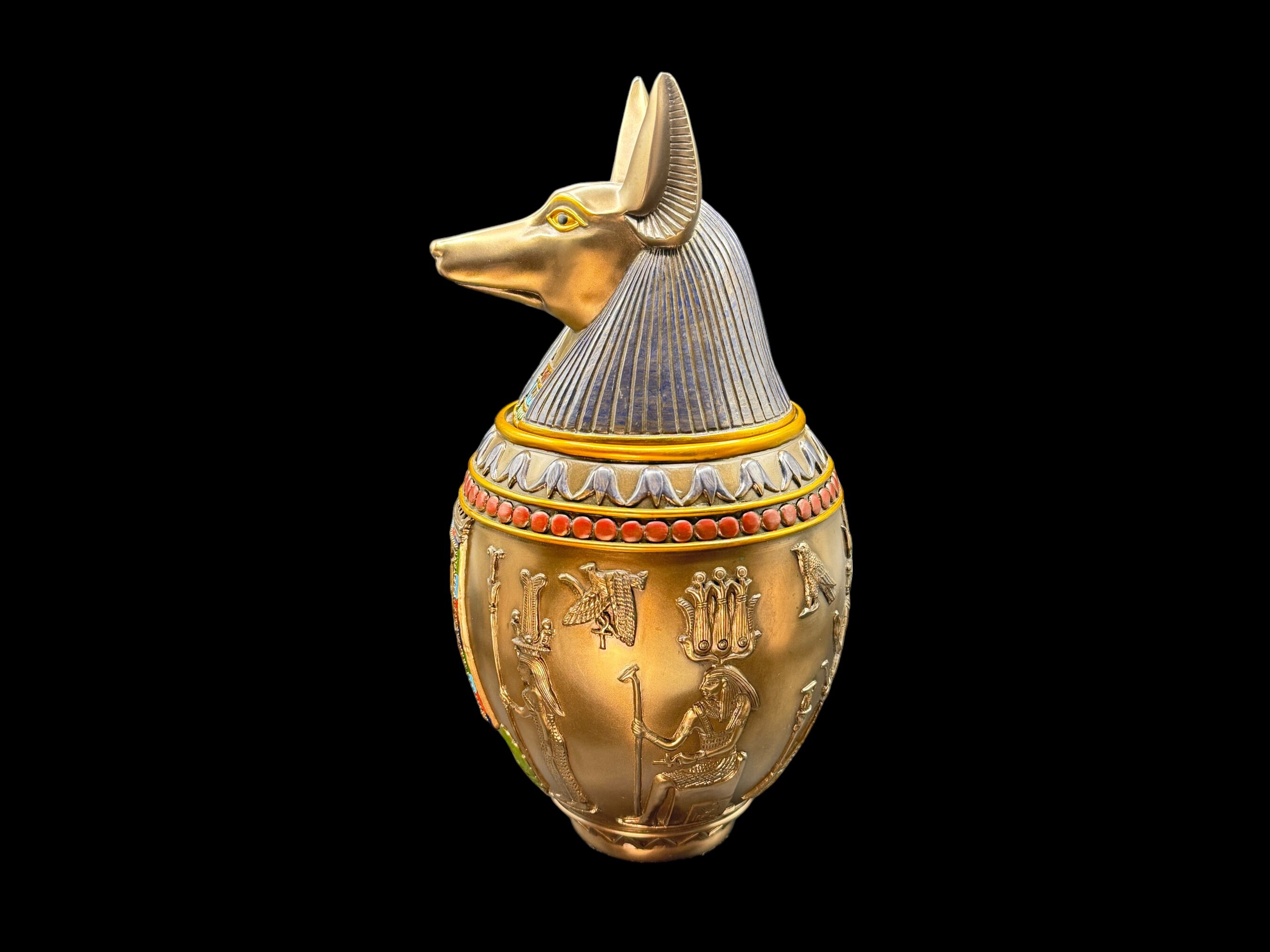 Anubis Urn: Ancient Egyptian God of the Dead, Handcrafted Canonic Jar ...