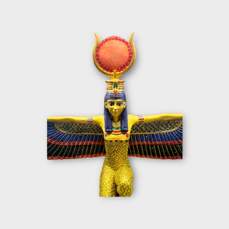 Hand-signed Egyptian Goddess Isis Statue, Glass Crystal Art, Summit ...