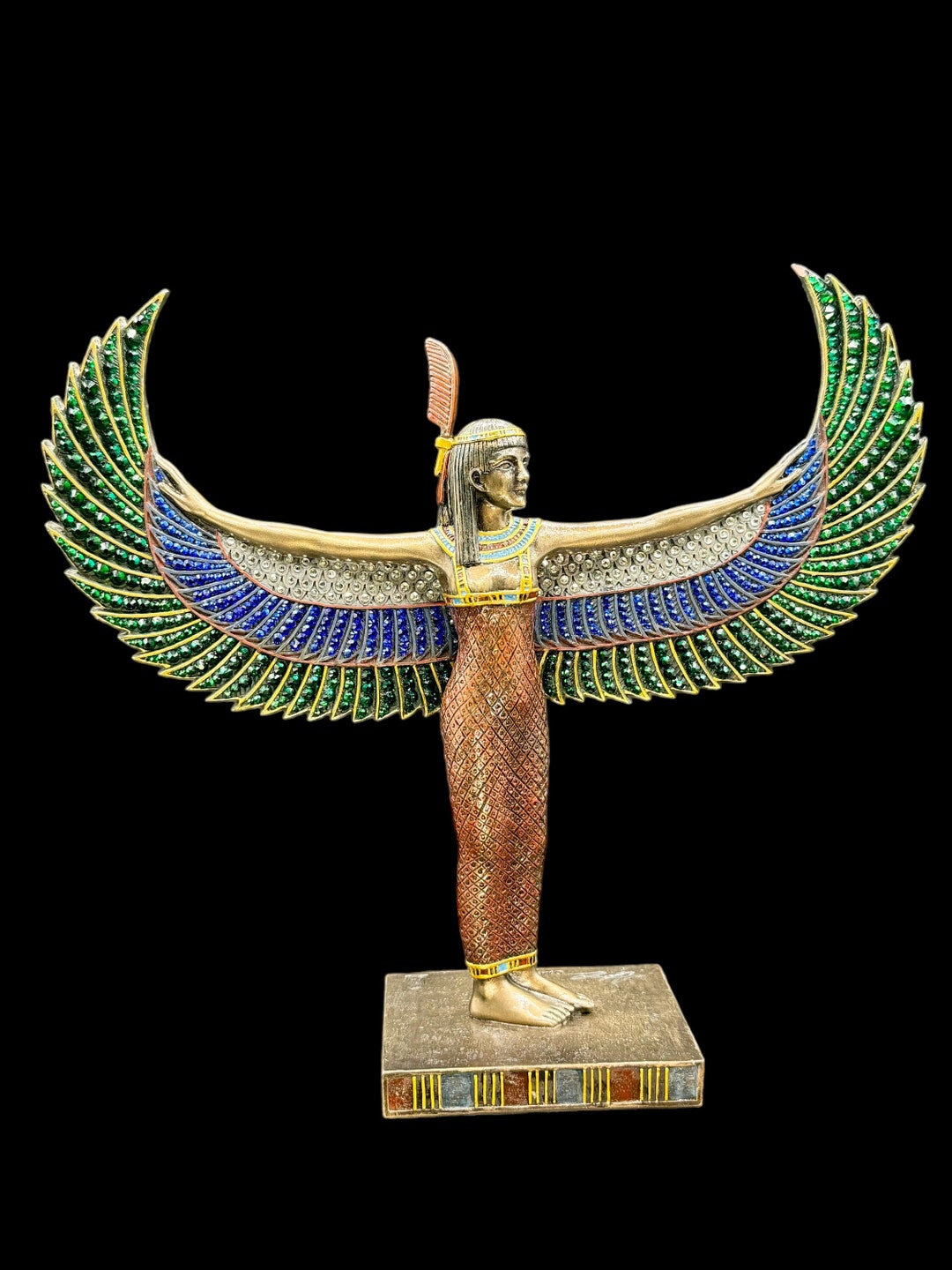 Maat Statue With 1400+ Crystals, Egyptian Art, Hand Signed Collectible ...