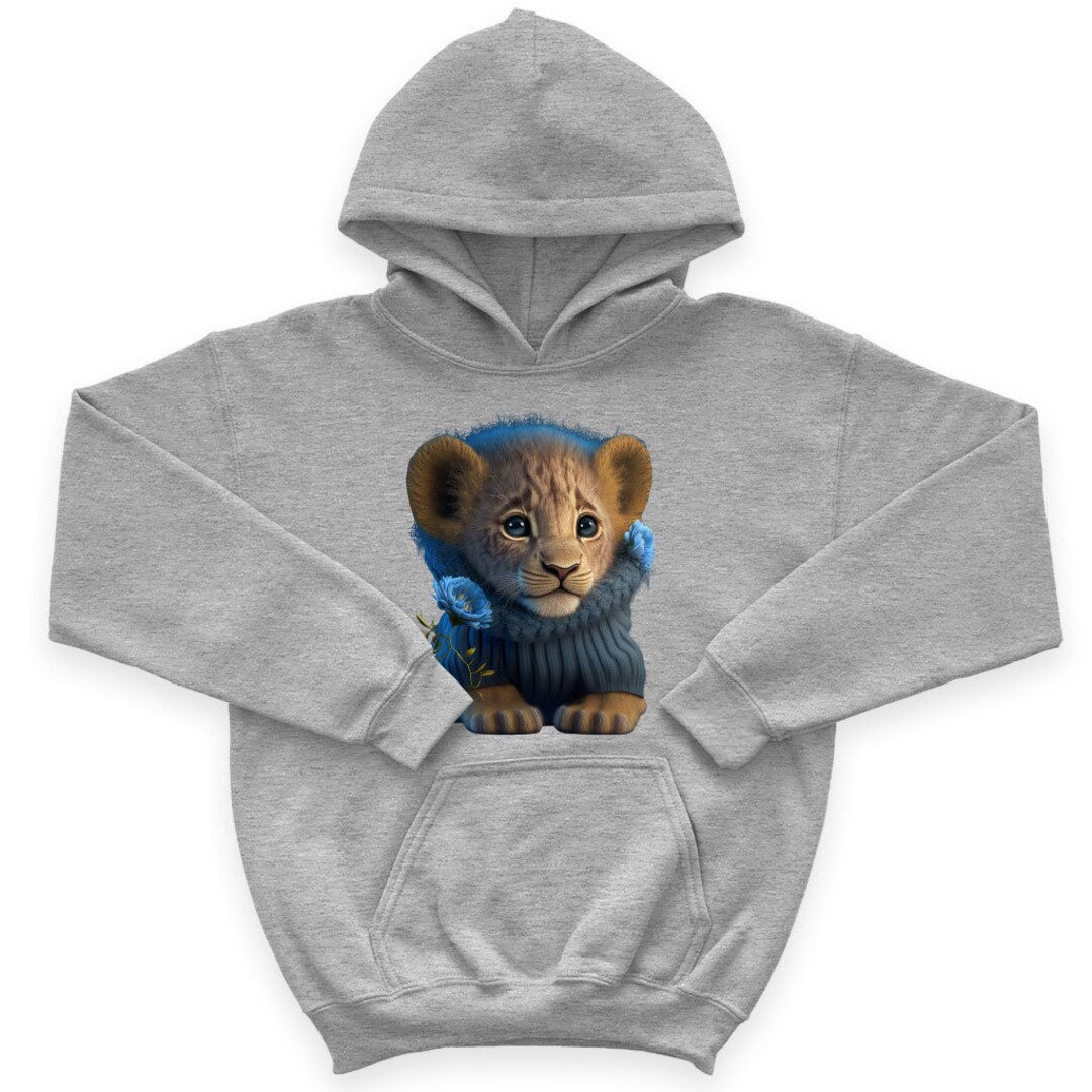 Kawaii Lion Kids' Sponge Fleece Hoodie Cute Animal Kids' Hoodie Cute ...