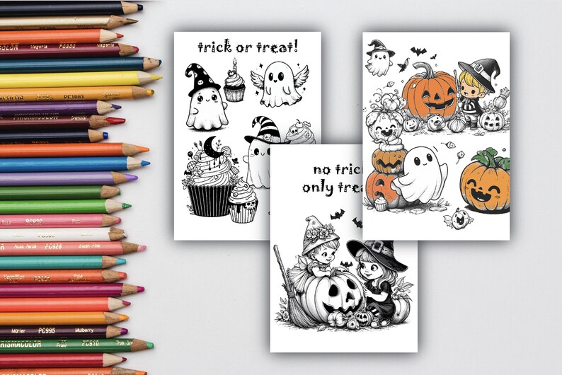 Printable Halloween Coloring Pages, Halloween Postcards, Halloween ...