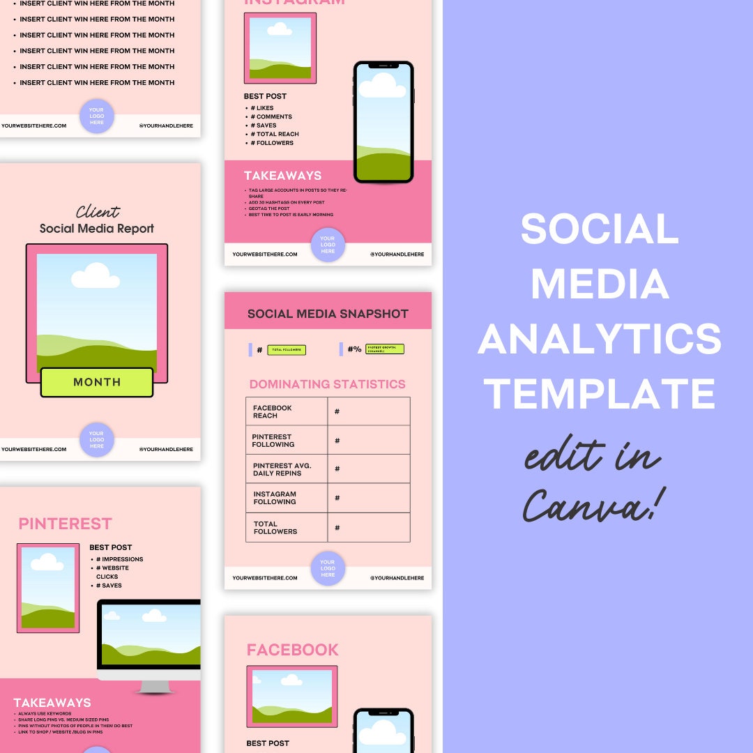 Social Media Analytics Template - Etsy Social Media Analytics Template - Etsy
