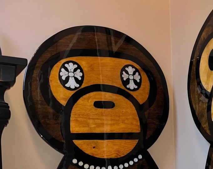 Custom Chrome Heart Baby Milo Wooden Statue - Etsy