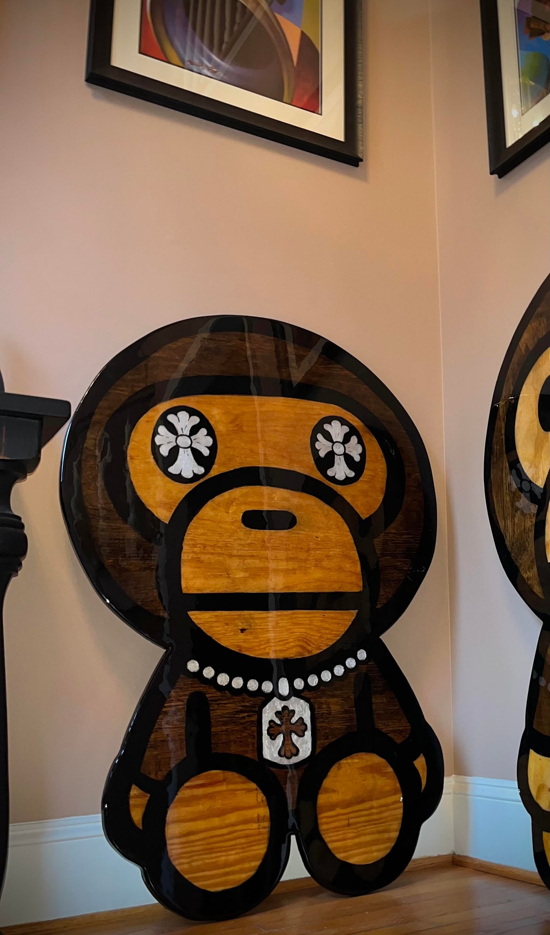 Custom Chrome Heart Baby Milo Wooden Statue - Etsy