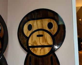 Custom Chrome Heart Baby Milo Wooden Statue - Etsy