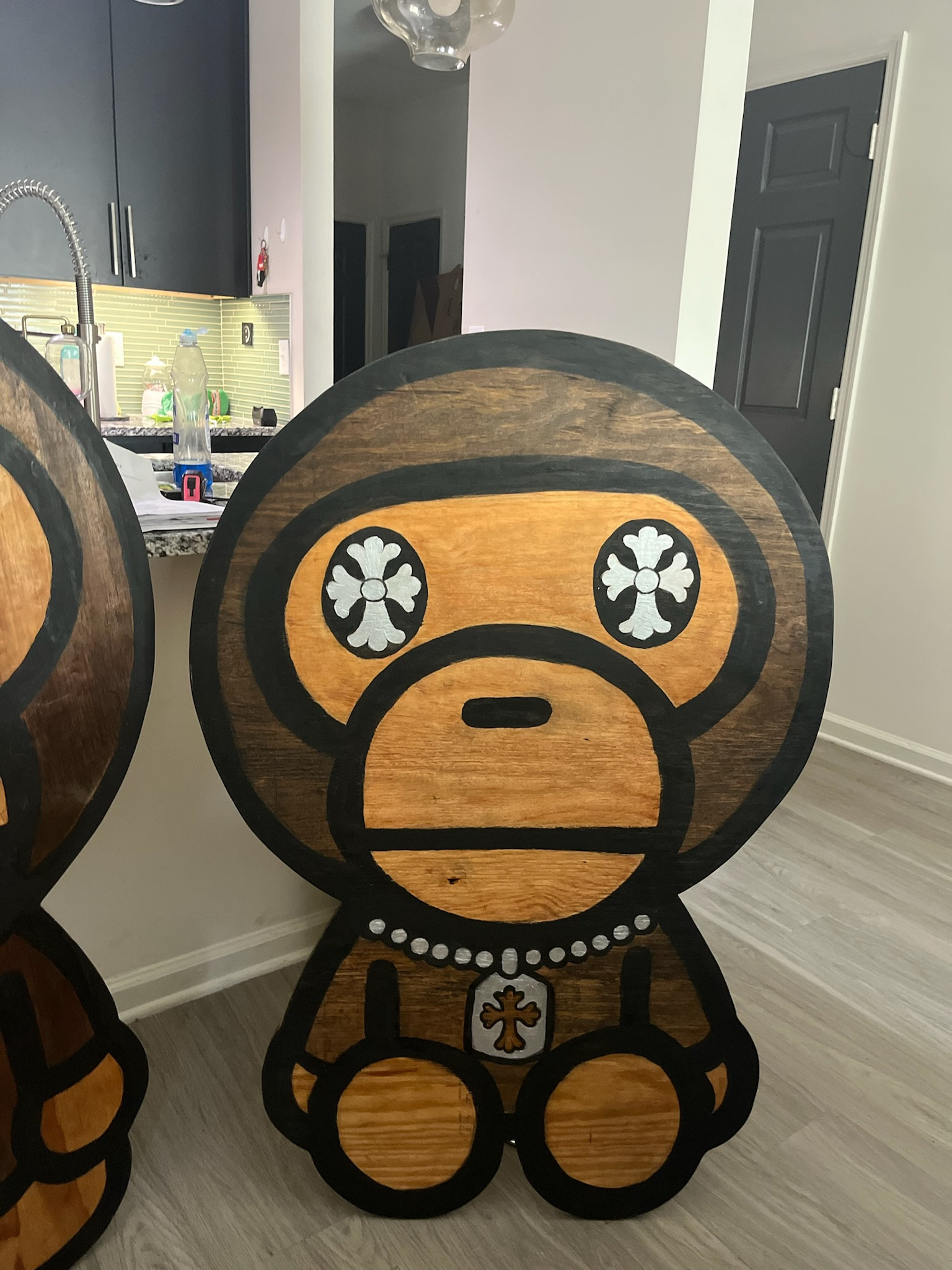 Custom Chrome Heart Baby Milo Wooden Statue - Etsy