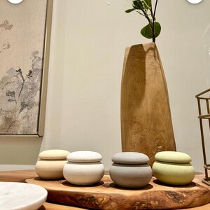 Green Salt Cellar, Pinch Pot, Salt Pig, Concrete Salt and Pepper Jar ...