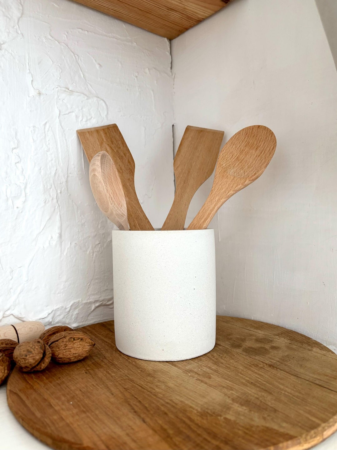 Kitchen Utensil Holder Concrete Pot for Kitchen Utensil Kitchen Crock ...