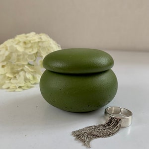Minimalist Concrete Jewelry Box Small Lidded Trinkets Jar Modern ...