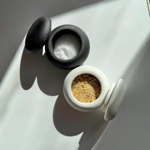 Green Salt Cellar, Pinch Pot, Salt Pig, Concrete Salt and Pepper Jar ...