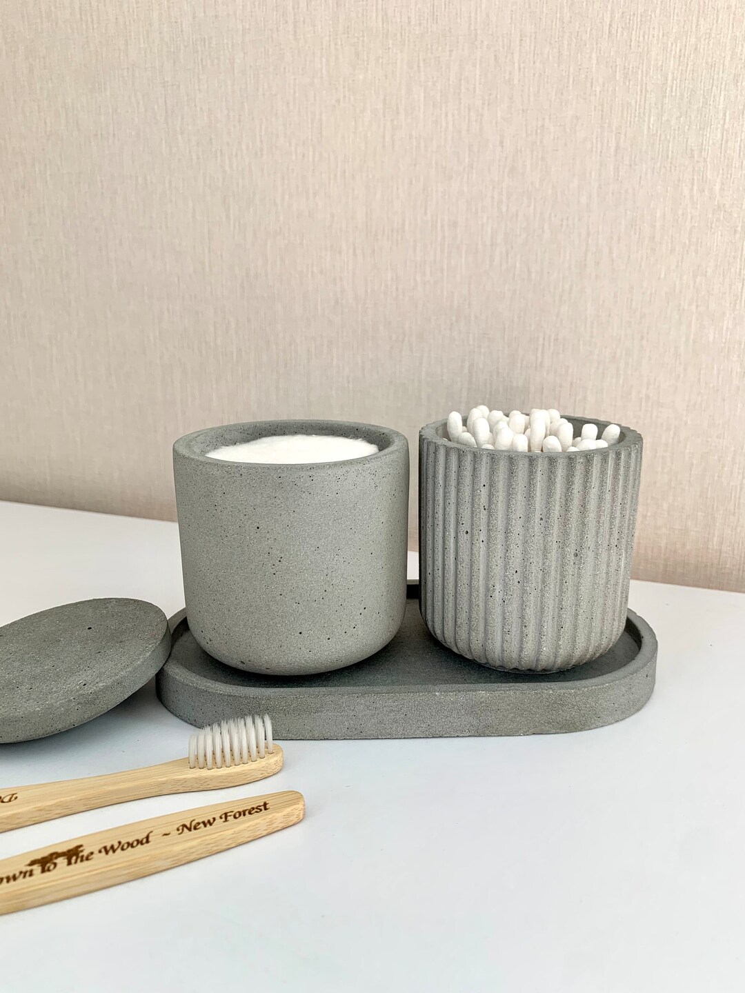 Bathroom Organizers Set | Toothbrush Holder | Storage for Cotton Wool ...