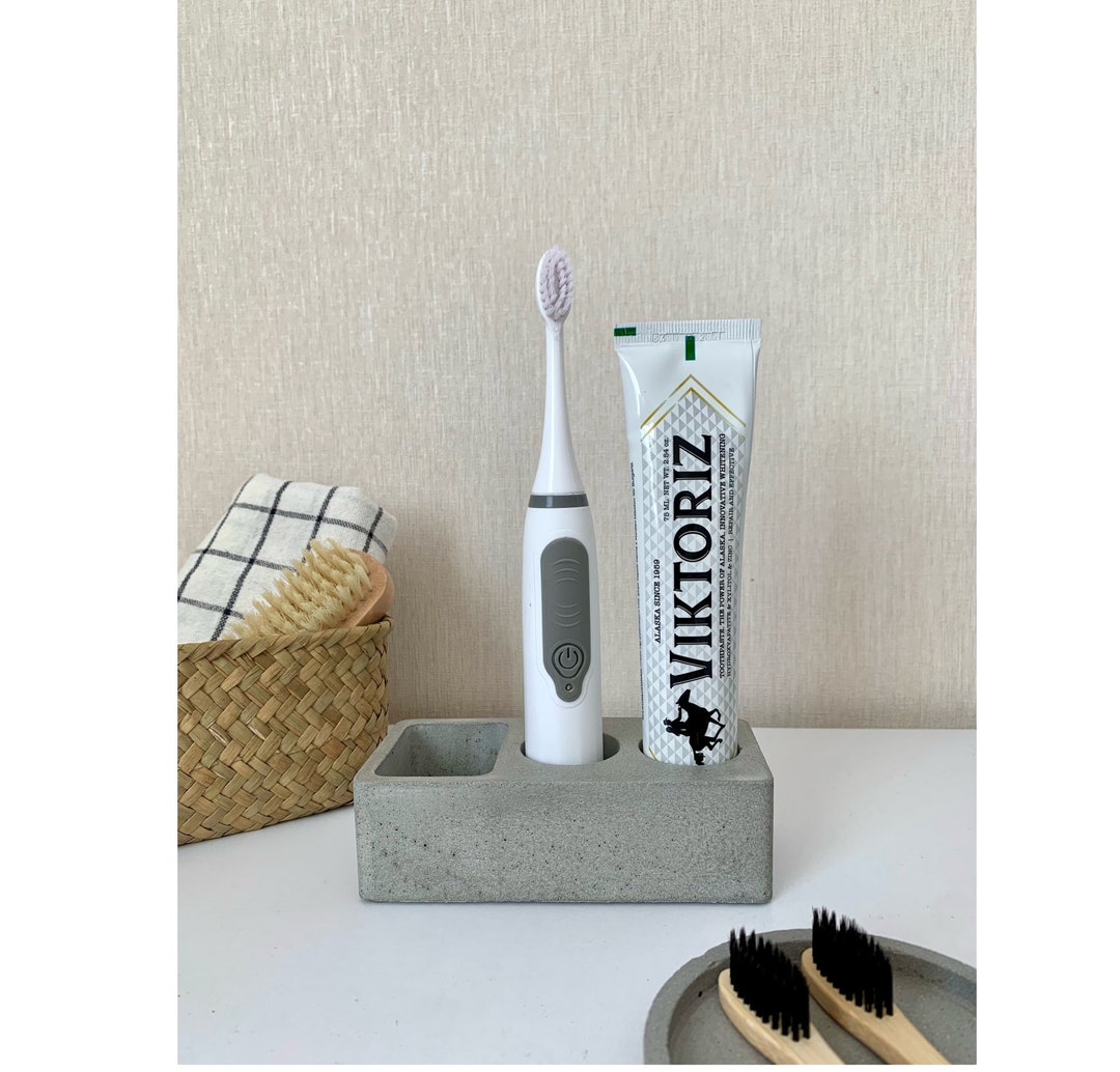 Electric Toothbrush Holder Modern Toothpaste Stand Concrete Bathroom ...