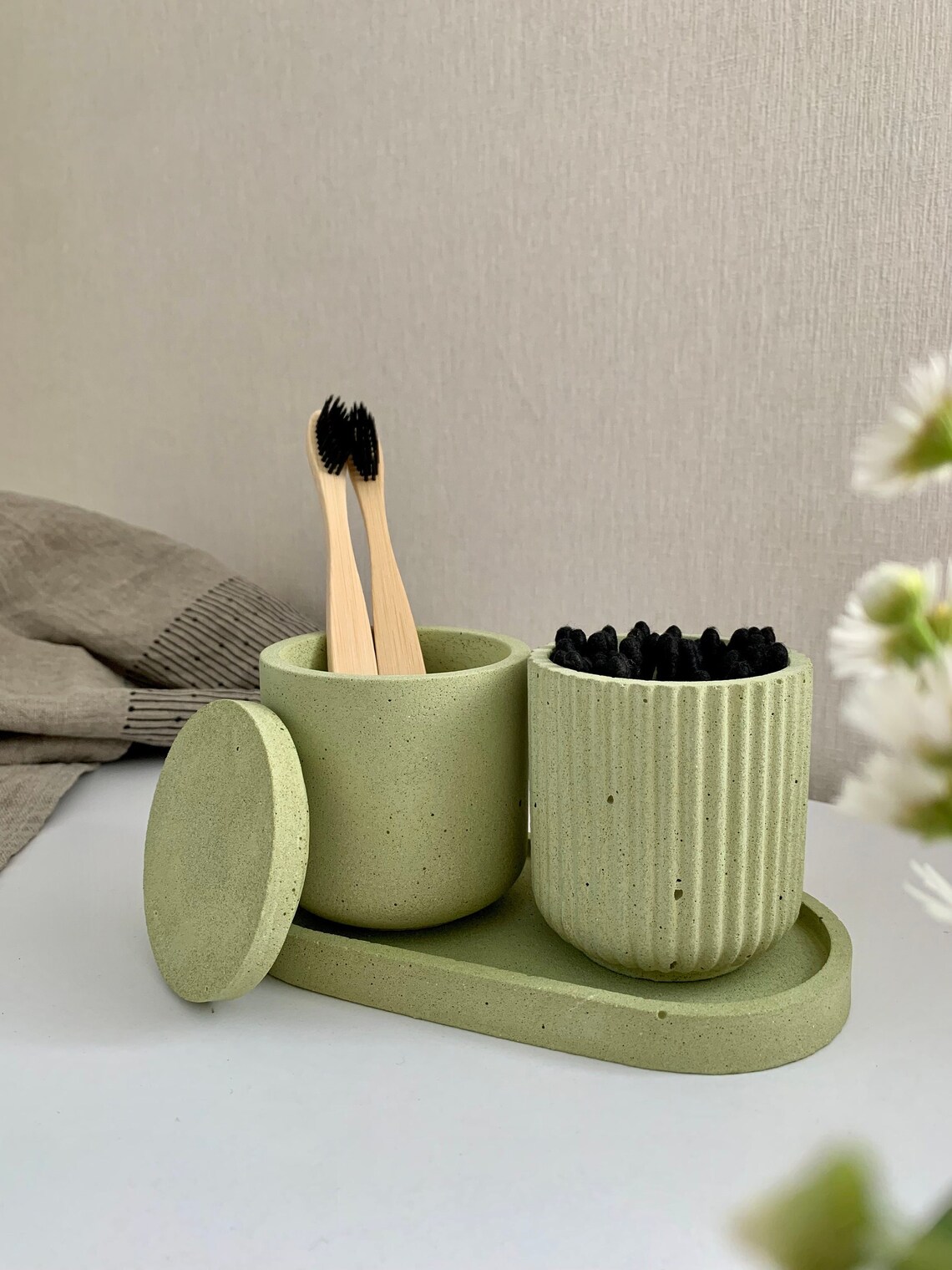Bathroom Organizers Set Toothbrush Holder Bathroom Accessories Bathroom ...