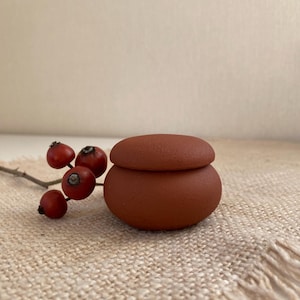 Minimalist Concrete Trinket Jar - Small Jewelry Box With Lid - Modern ...