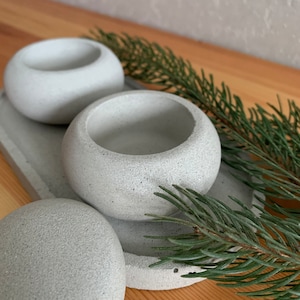 Minimalist Concrete Trinket Jar - Small Jewelry Box With Lid - Modern ...