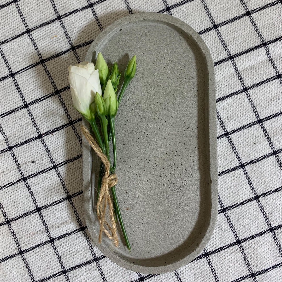 Rustic Concrete Tray Perfume Tray Vanity Table Organizer Beton ...