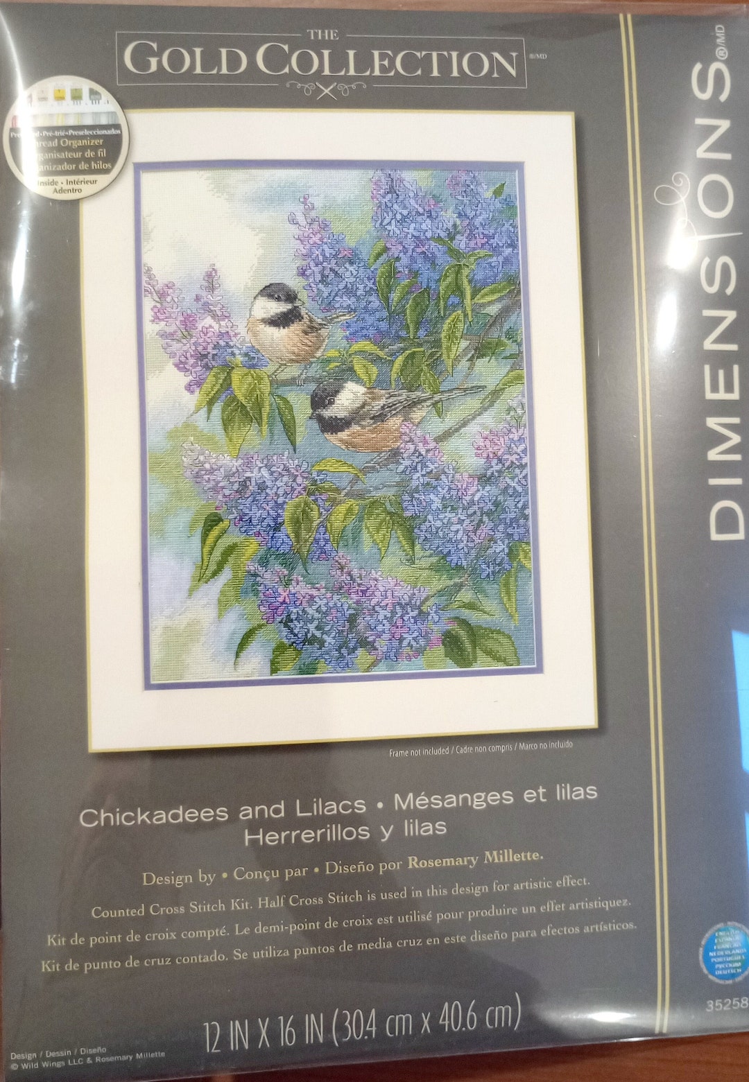 Dimensions Gold Collection Counted Cross Stitch Kit 16"x12", Chickadees ...