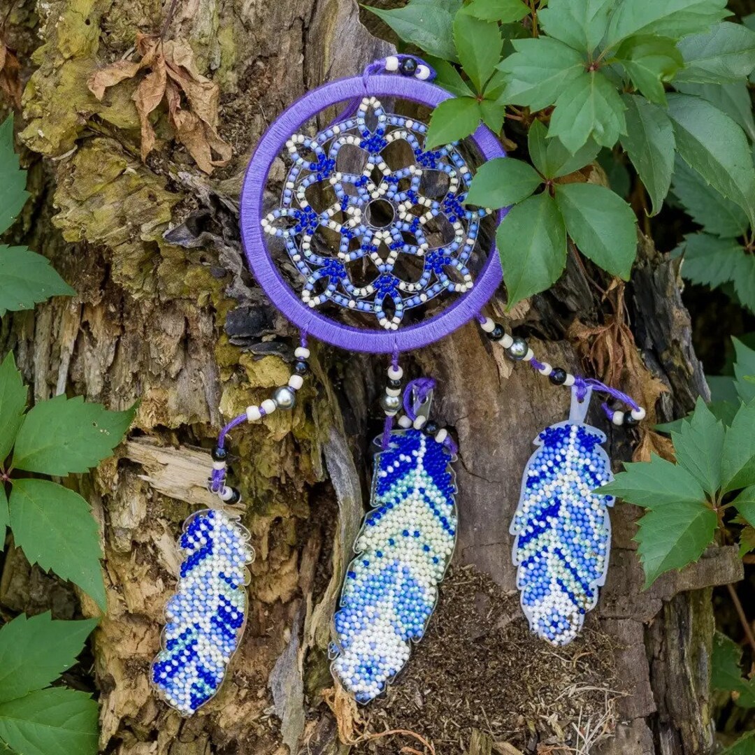 Blue Dream Catcher Bead Embroidery Kit: DIY Craft (3.9"x10") - Etsy