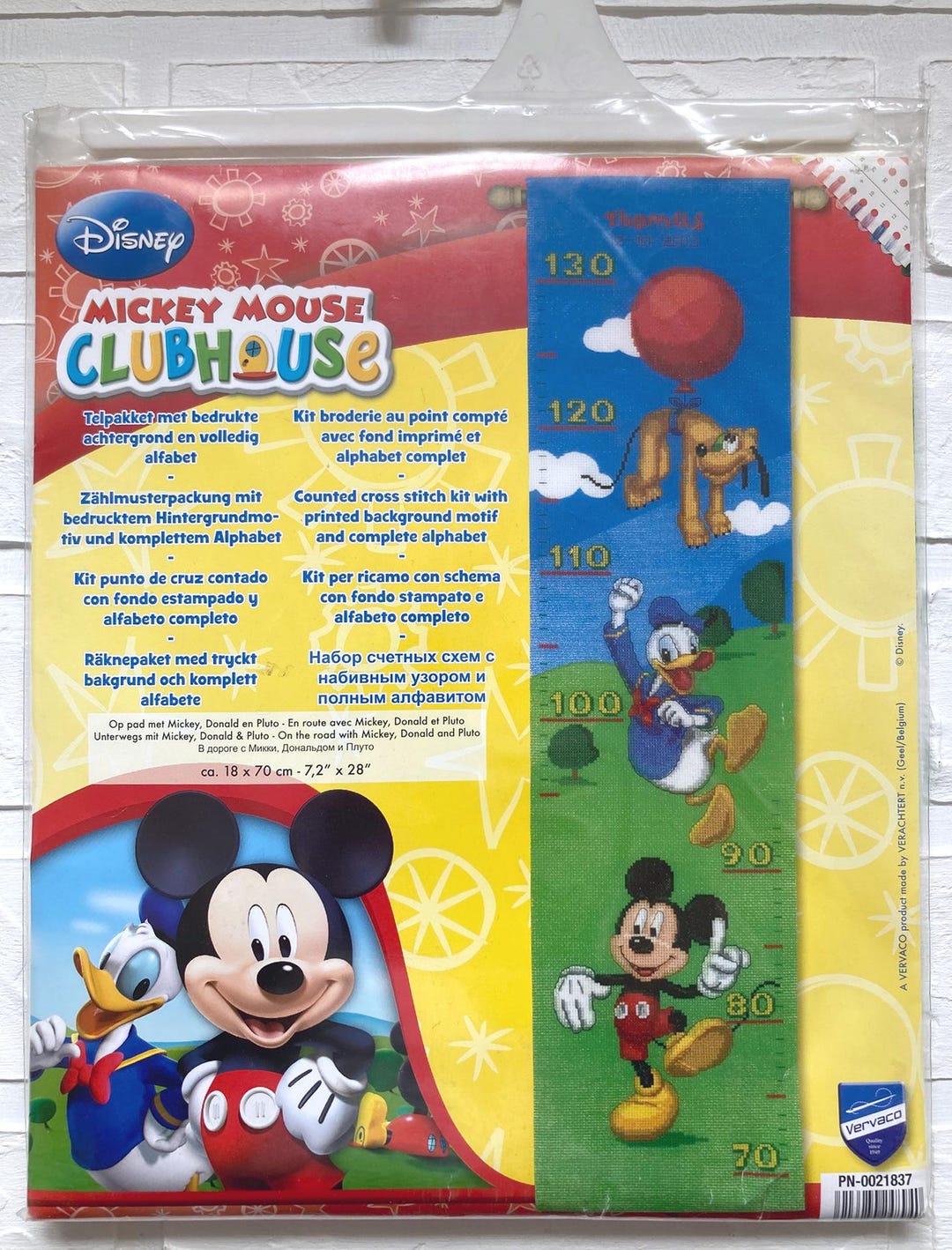 Mickey Mouse Cross Stitch Height Meter Kit: Home Decor, Vervaco - Etsy