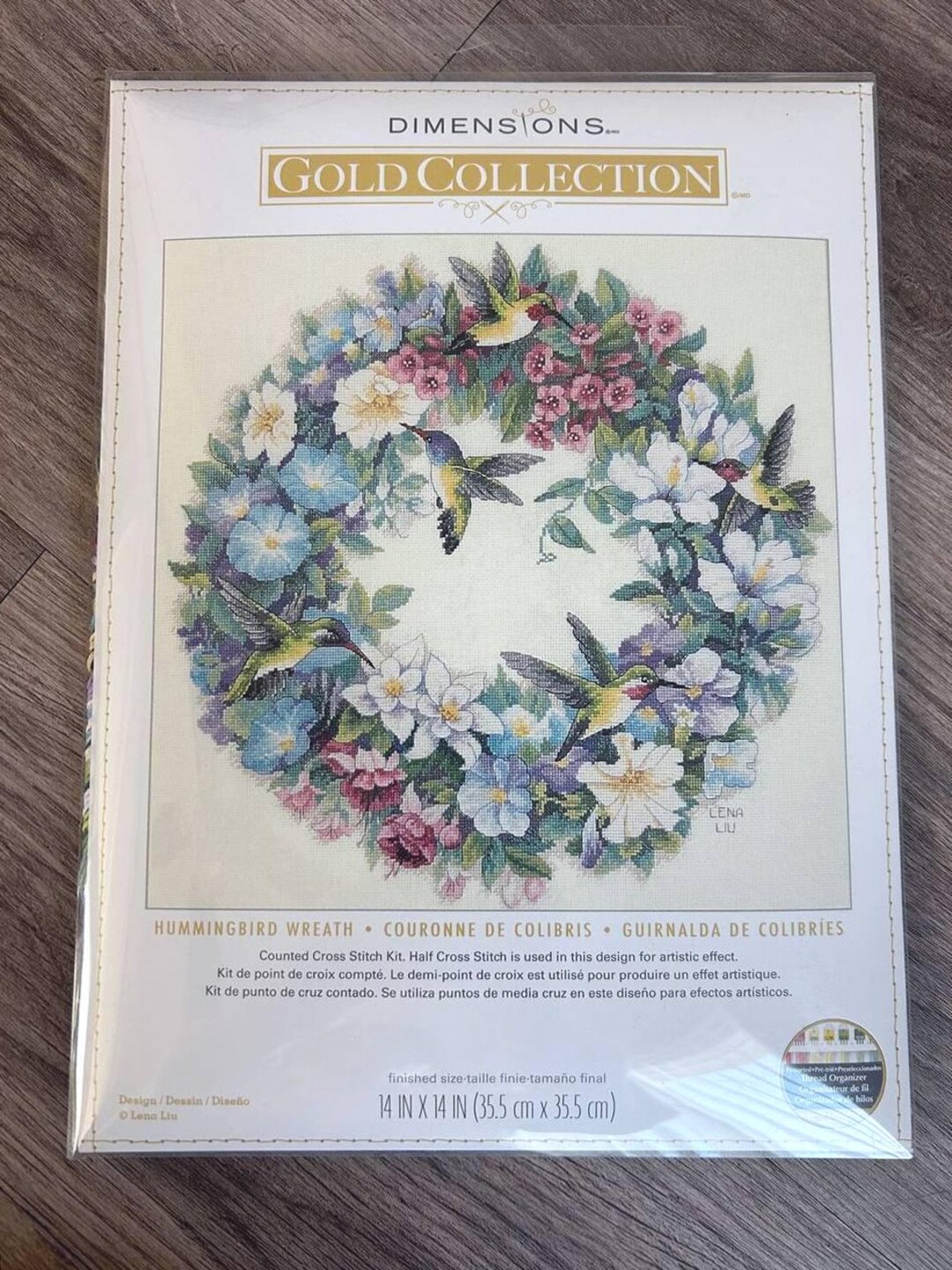 Dimensions Gold Collection Counted Cross Stitch Kit Hummingbird Wreath ...