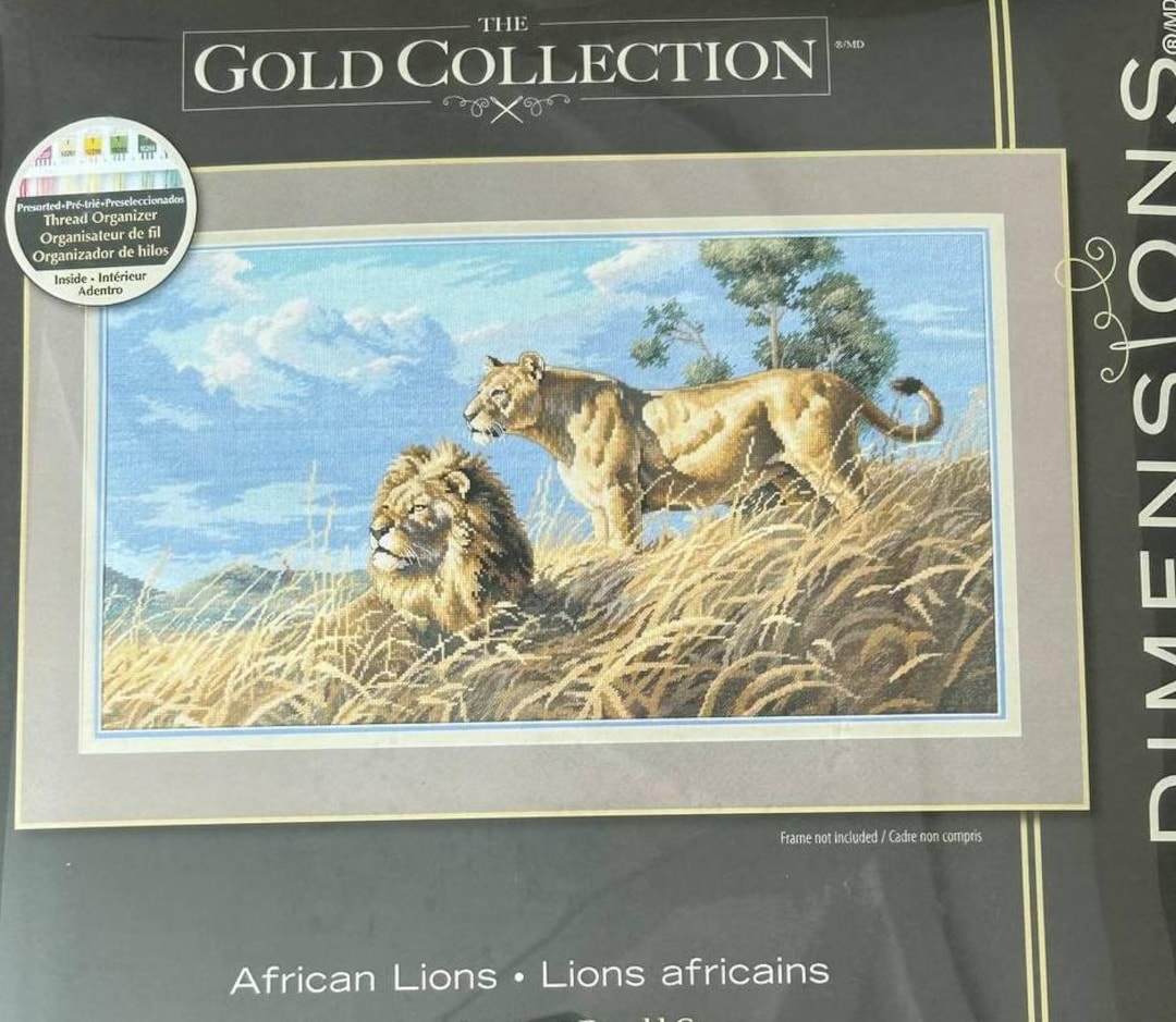 Dimensions Gold Collection Counted Cross Stitch Kit, African Lions ...