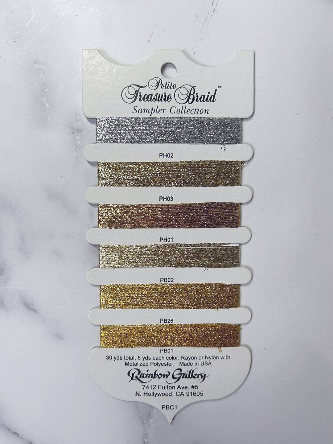 Silver and Gold Threads Kit Splendor Treasure Braid Petit, Each Color ...