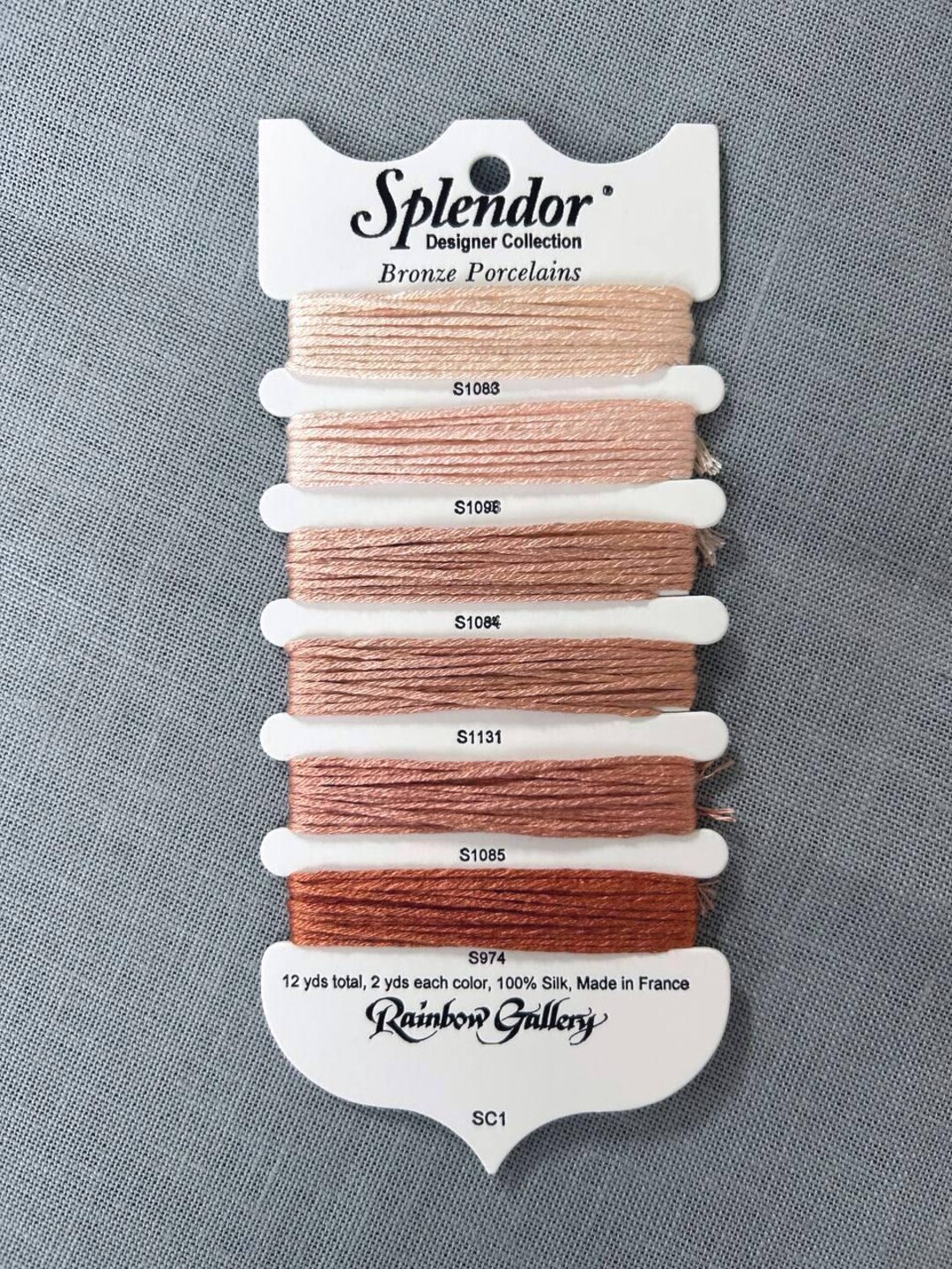 Silk Threads Kit Splendor Bronze Porcelain, Each Color 2yd., SC-01 ( 1 ...