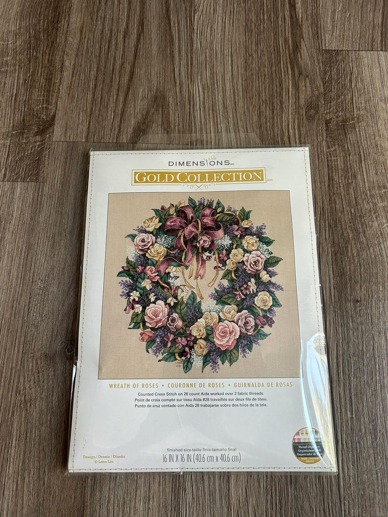 Lena Liu Wreath of Roses Cross Stitch Kit: Dimensions Gold Collection ...