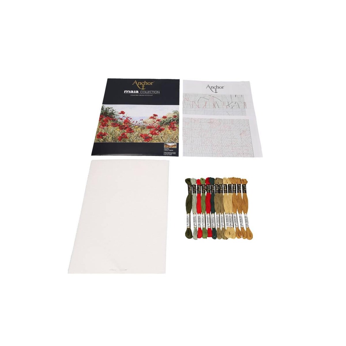 Clifftop Poppies Anchor Maia Cross Stitch Kit – Mary Dipnall Coastal ...