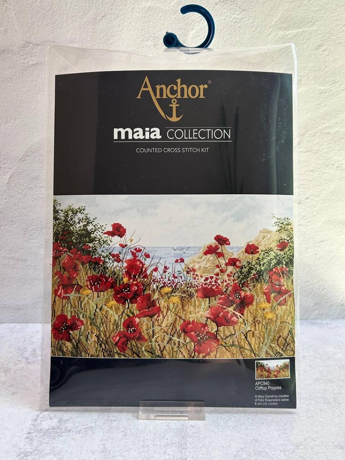 Clifftop Poppies Anchor Maia Cross Stitch Kit – Mary Dipnall Coastal ...