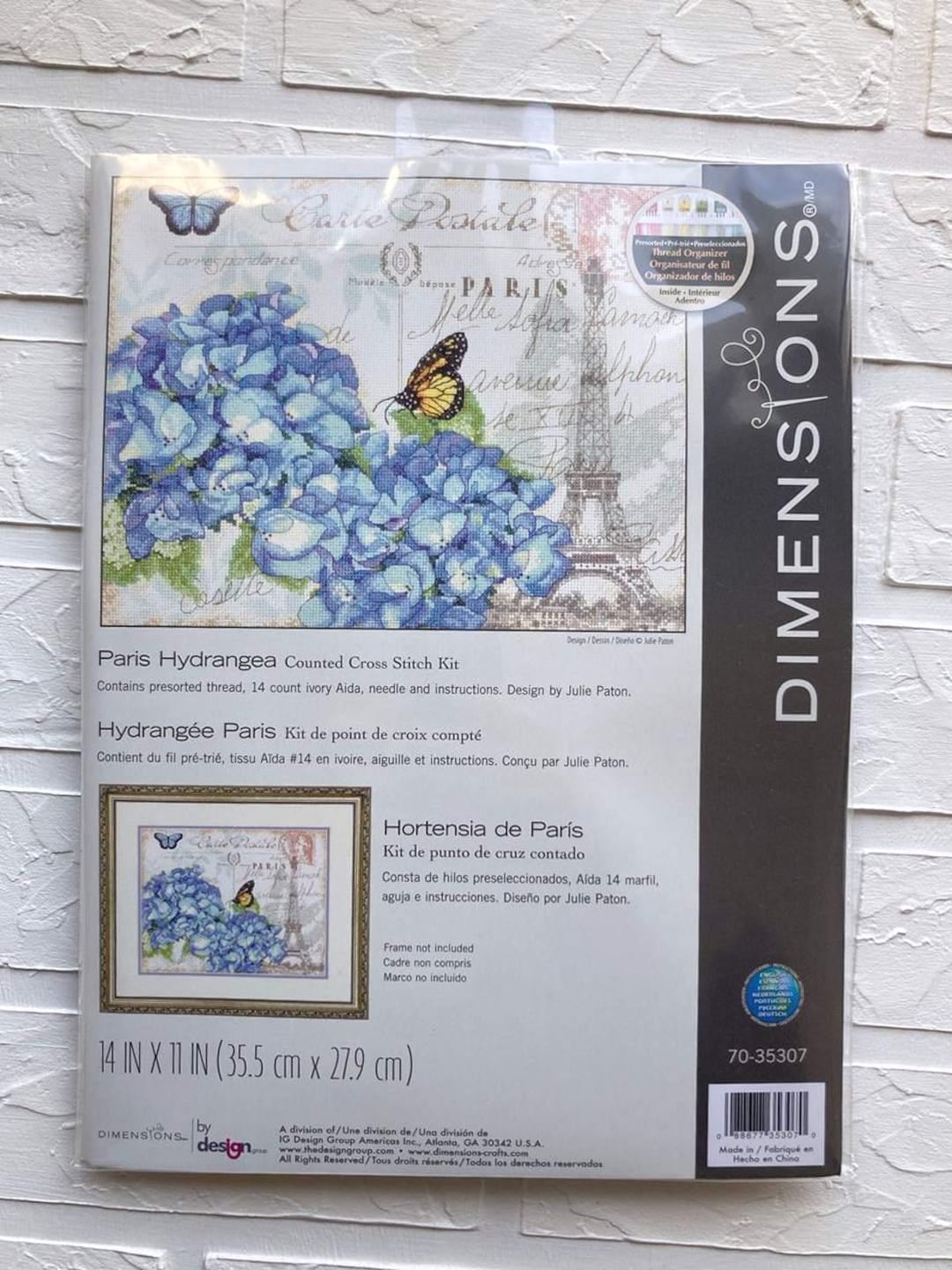 Counted Cross Stitch Kit DIMENSIONS, Paris Hydrangea, 70-35307 RARE - Etsy