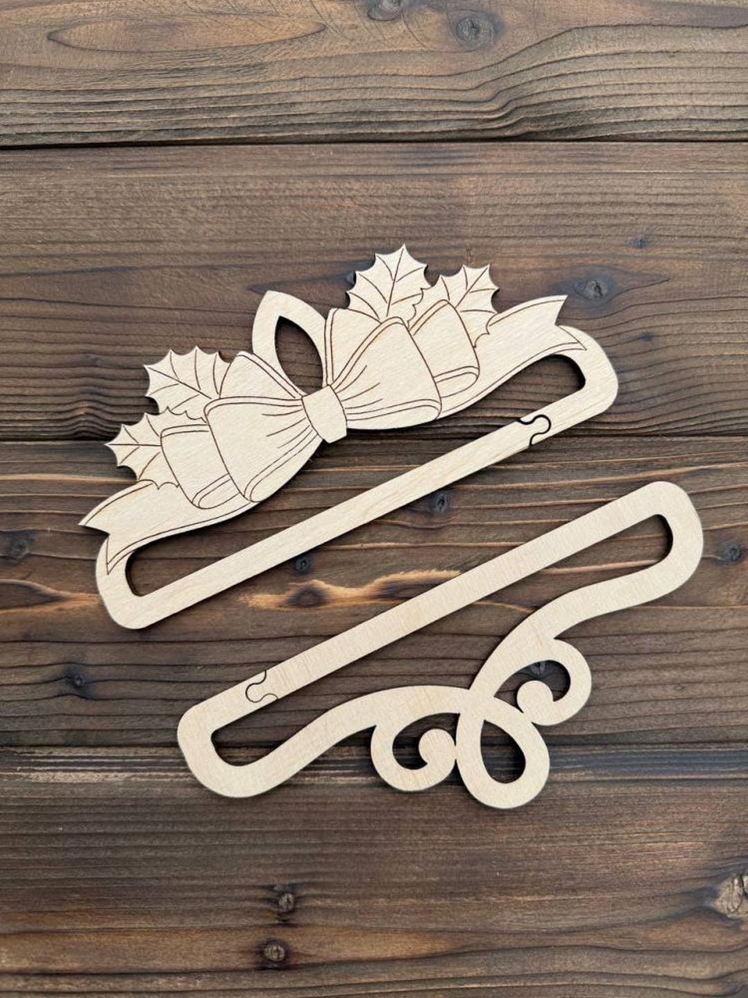 Plywood Embroidery Hangers: Bell Pull With a Bow Design, 5.9" Wide ...