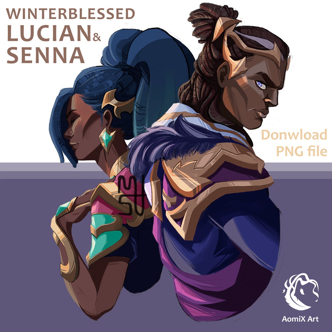 Winterblessed Senna & Lucian PNG File League of Legends Fanart Digital ...